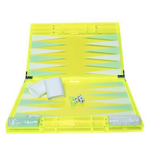 Neon Yellow Modern Lucite Backgammon Set Clear Home Design
