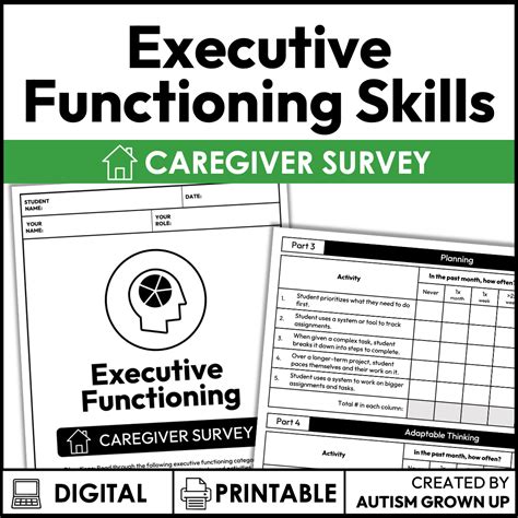 Executive Functioning Skill Survey Caregiver Version — Autism Grown Up