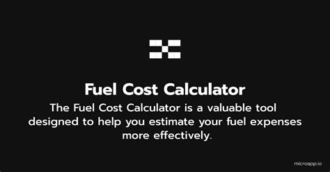 Microapp Fuel Cost Calculator