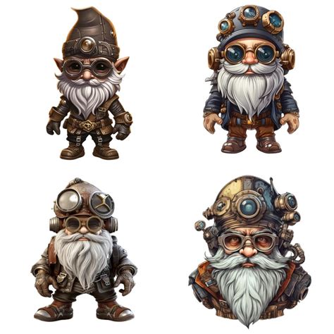 Steampunk Gnome Clipart Bundle Steampunk Clip Art 20 Png Svg Graphics