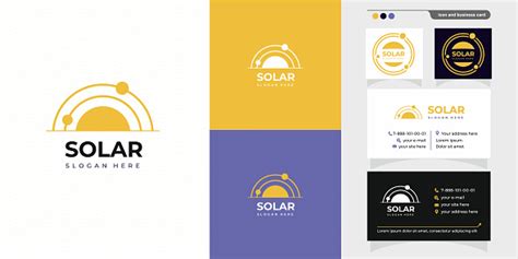 창조적 인 현대 개념 로고와 명함 디자인 프리미엄과 태양 로고 유형 템플릿 궤도 행성을 둥글게 가진 추상적인 태양 아이콘 벡터 일러스트레이션 It 지원에 대한 스톡 벡터