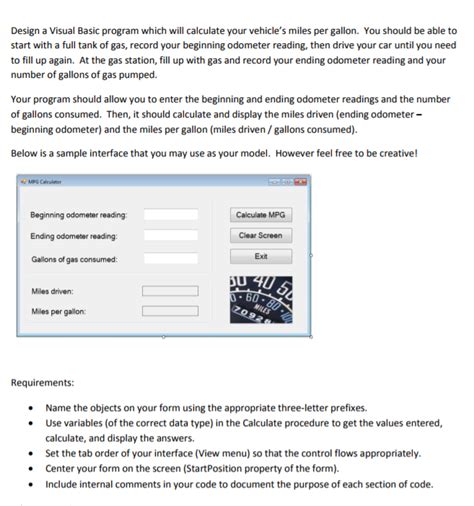 solved design a visual basic program which will calculate