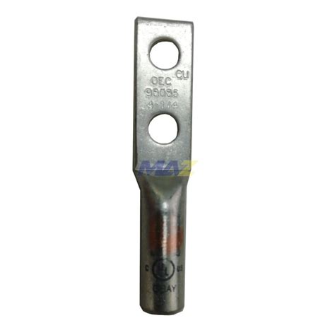 Terminal Cobre Estañado Doble Ojo Para Entallar 4awg Hueco De 1 4 Ul