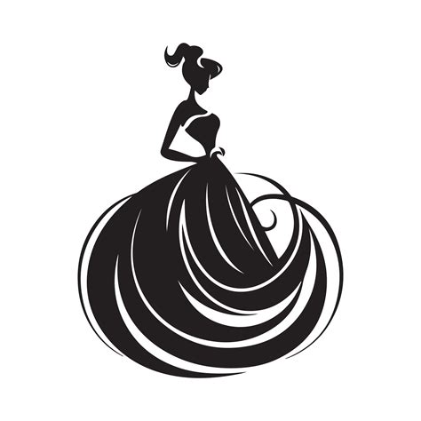 Woman In The Ball Gown Black Silhouette Vector 42336637 Vector Art At