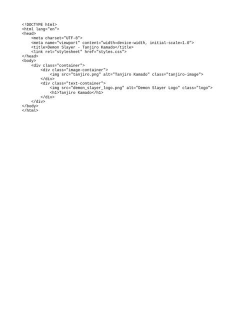 demonslayer html code pdf
