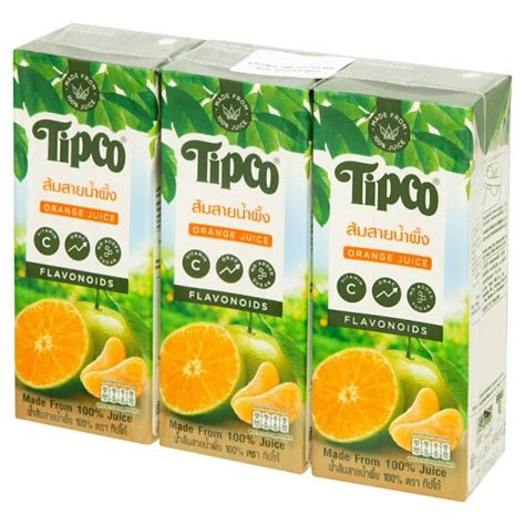 ทิปโก้ น้ำส้มสายน้ำผึ้ง 100 200มล X 3 กล่อง Shopee Thailand