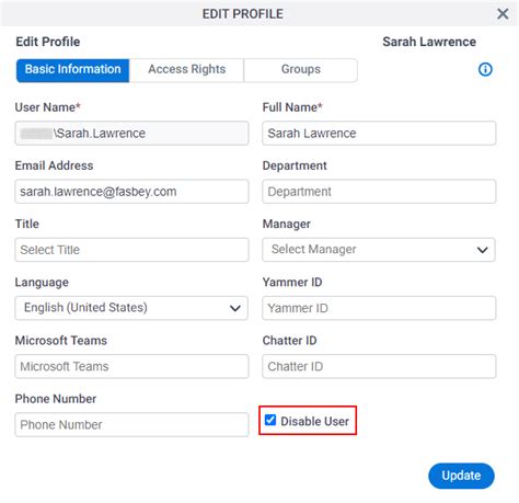 Example Disable A User