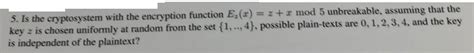 is the cryptosystem with the encryption function