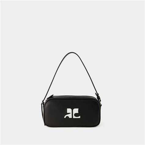 Sac Réedition Baguette Courreges Cuir Noir