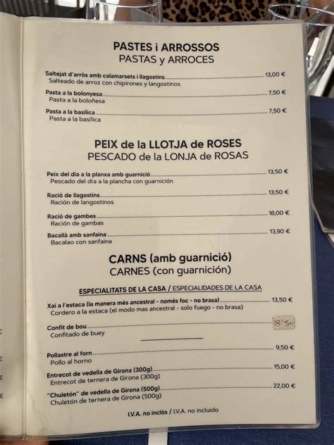 Menu At Taberna Restaurante Besalú