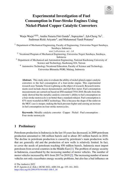 Pdf Experimental Investigation Of Fuel Consumption In Four Stroke
