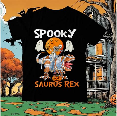 Spooky Saurus Rex T Shirt Design Spooky Saurus Rex Design Bundle