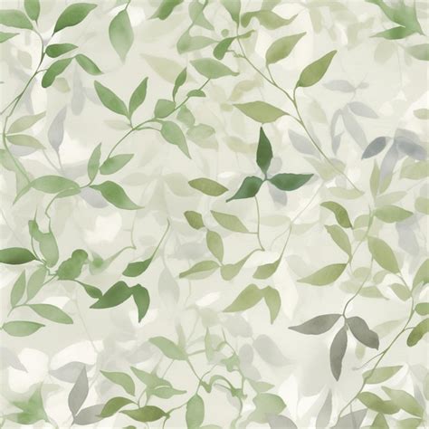 There Is A Green And White Wallpaper With Leaves On It Generative Ai