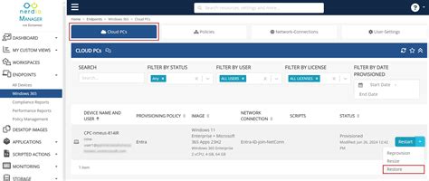 Windows 365 Point In Time Restore Nerdio Manager For Enterprise