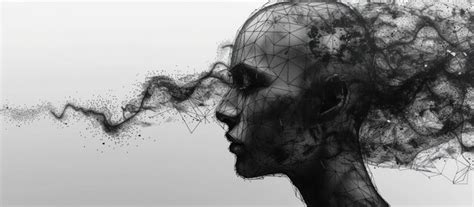 Digital Portrait Of A Woman Disintegrating Into Pixels Premium Ai Generated Image