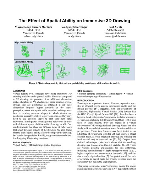 Pdf The Effect Of Spatial Ability On Immersive 3d Drawing