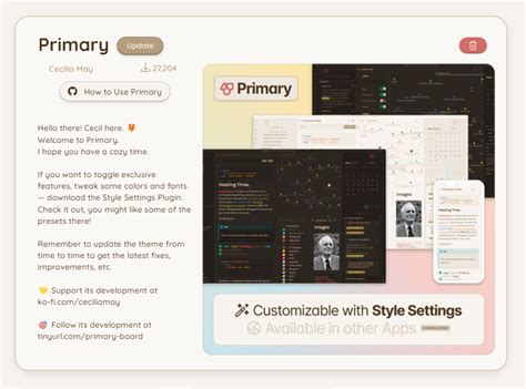 Primary Theme Share Showcase Obsidian Forum