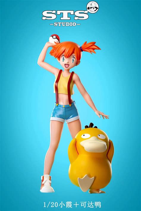 120 And 18 Scale World Zukan Misty And Psyduck Pokemon Resin Statue