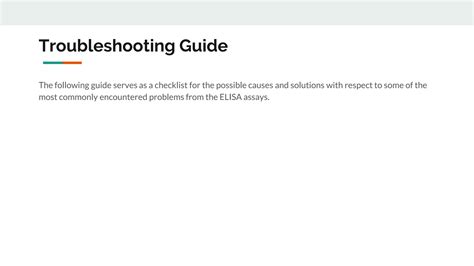 Elisa Troubleshooting Guide Pdf