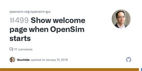 Show Welcome Page When Opensim Starts · Issue 499 · Opensim Orgopensim Gui · Github