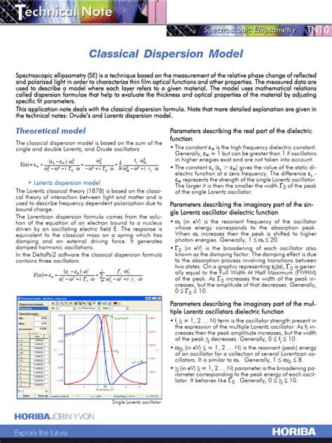 附件6：classicaldispersionmodel Pdf Dispersion Optics Dielectric