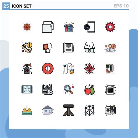 Filled Line Flat Color Pack Of 25 Universal Symbols Of Programming