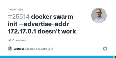 Docker Swarm Init Advertise Addr Doesn T Work Issue Moby Moby Github