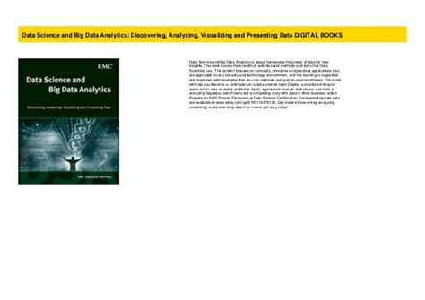 data science and big data analytics discovering analyzing