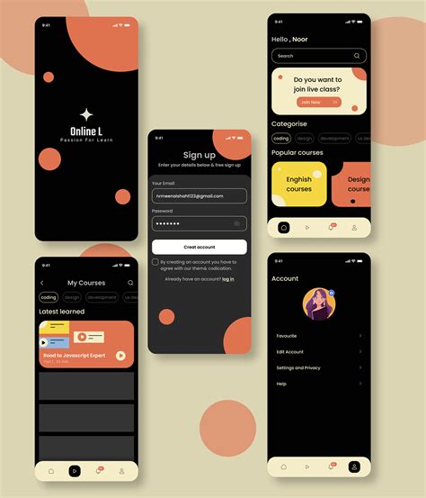 E Learning App Ui Challenge Behance