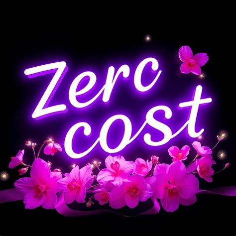 Premium Photo Glowing Zero Cost Text Radiates Neon Lavender And