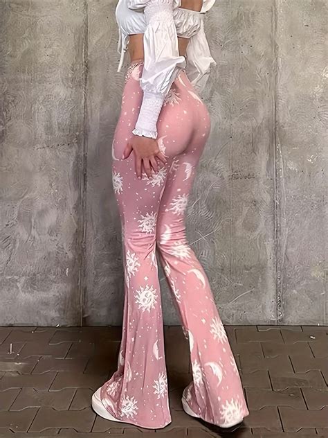 Sun And Moon Print Forbidden Leg Pants Forbidden Pant