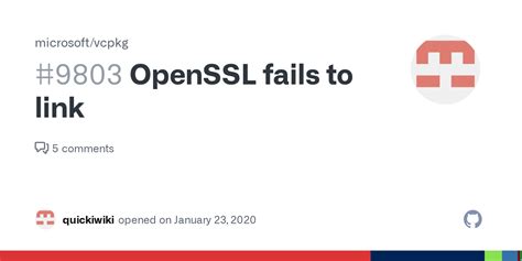 Openssl Fails To Link · Issue 9803 · Microsoftvcpkg · Github