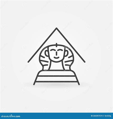 Egyptian Sphinx Vector Egypt Culture Concept Linear Icon Stock Vector