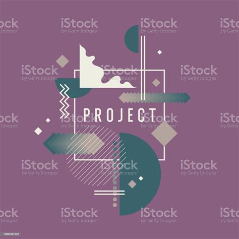 기하학적 모양으로 구성된 현대적인 포스터 다양한 모양의 추상적 배경 디자인에 대 한 유행 그래픽 0명에 대한 스톡 벡터 아트 및 기타 이미지 Istock