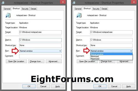 Shortcut Open Normal Window Minimized Or Maximized Windows 8 Help Forums