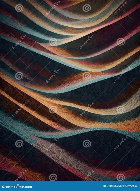 Abstract Swirling Layered Patterns With A Gradient Of Dark To Light Colors Creating A Tunnel