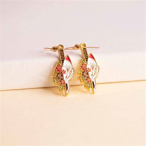 Katana Kitsune Earrings Chibi Cherri