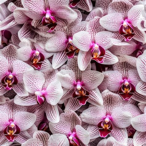 Premium Photo A Bunch Of White And Pink Orchids Are Displayed