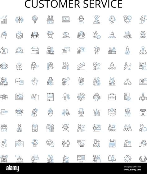 Customer Service Outline Icons Collection Customer Service Care Assistance Help Support