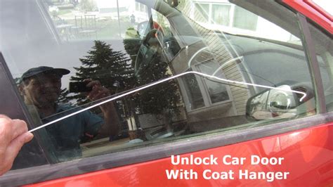 unlock car door with coat hanger - YouTube