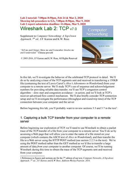 Wireshark Lab2 2020 1 Lab 2 Tutorial 7 00pm 8 50pm Feb 24 Mar 2