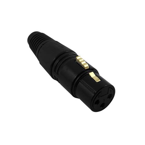 Xlr Female Solder Connector Black Gold Plated