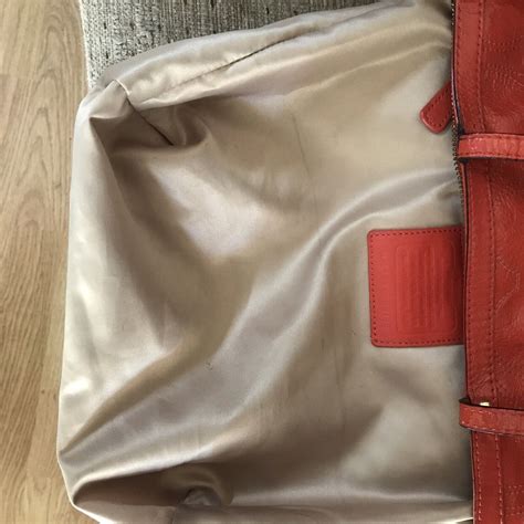 Coach Red Patent Leather Signature Bag Gem