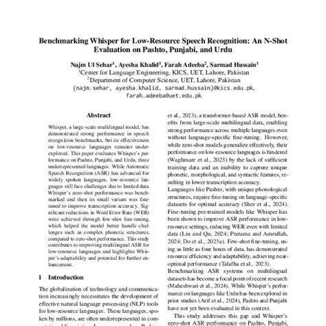 benchmarking whisper for low resource speech recognition an n shot