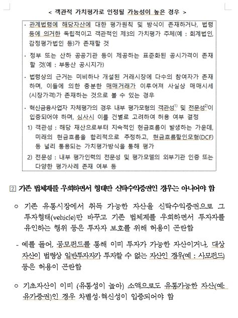 자료 신탁수익증권 발행 위한 기초자산 요건