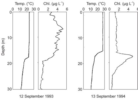 Examples Of Surface And Subsurface Chlorophyll Maxima Modified From Download Scientific