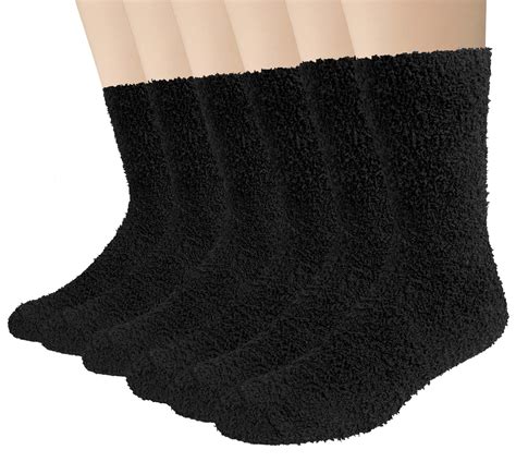 Loritta 6 Pack Fuzzy Warm Winter Cozy Slipper Socks For Adults Size 6