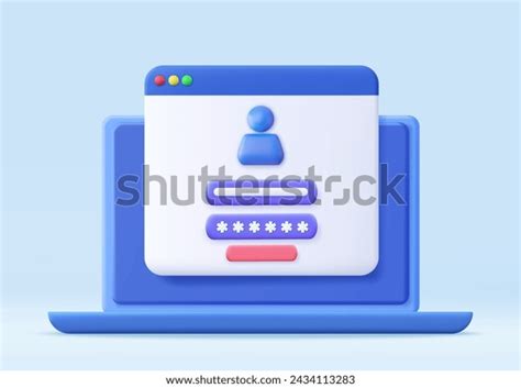 3d Computer Account Login Password Form Stock Vector Royalty Free