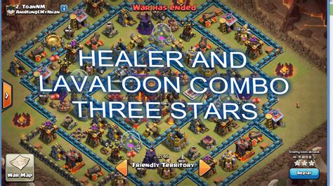 Clash Of Clans Clan Wars Th10 Healer And Lavaloon Three Star Attack