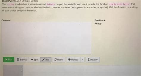 Solved Blockpy 462 A String Of Letters The String Module